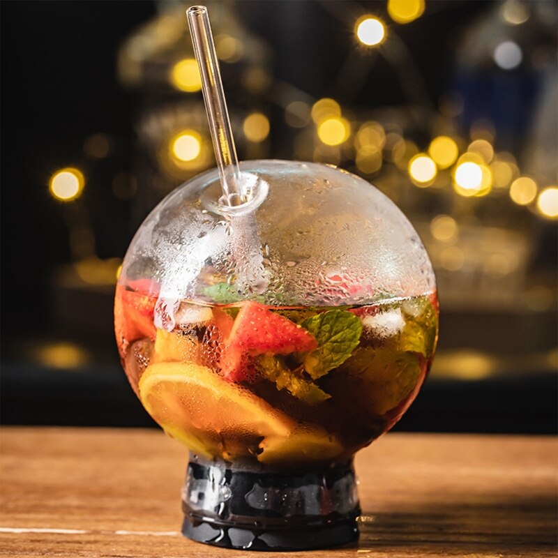 Cocktail Glass Sphere Shaped Reusable Drinking Str... – Grandado