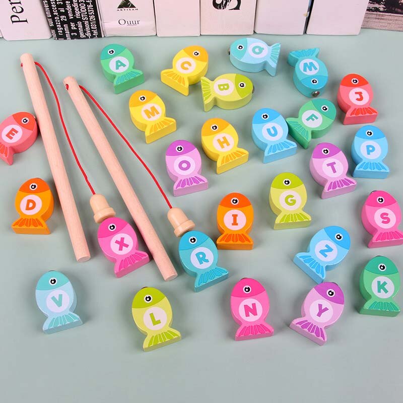 Fish Wooden Magnetic Fishing Toy Letter Number Gam... – Vicedeal