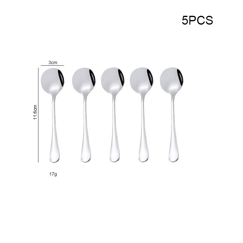 5PCS/Set Stainless Steel Spoons Coffee Dessert Din... – Vicedeal