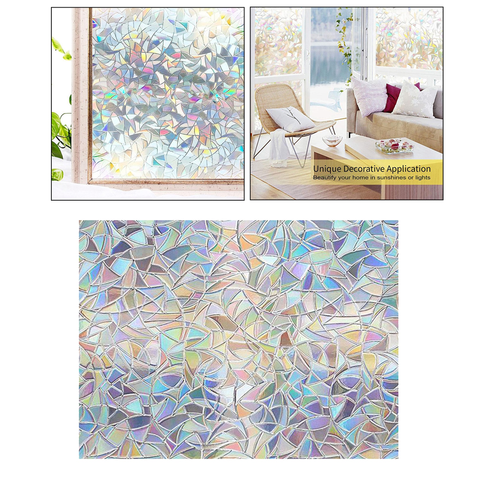 Rainbow Window Privacy Film 3D Stained Glass Stati... – Grandado