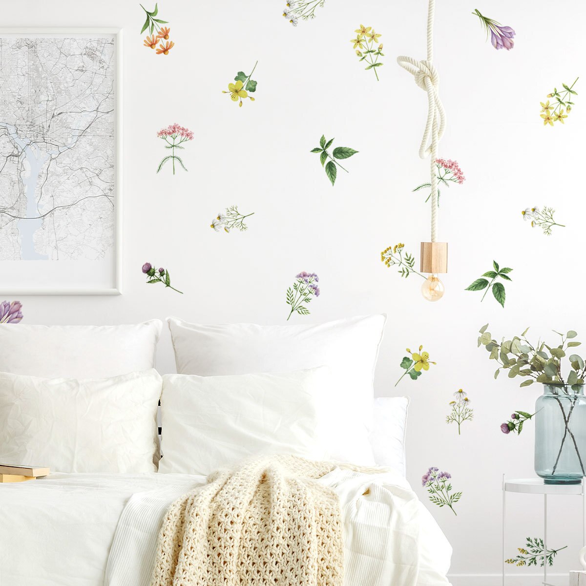 Simple Small Flowers Wall Stickers Home Room Decor... – Grandado