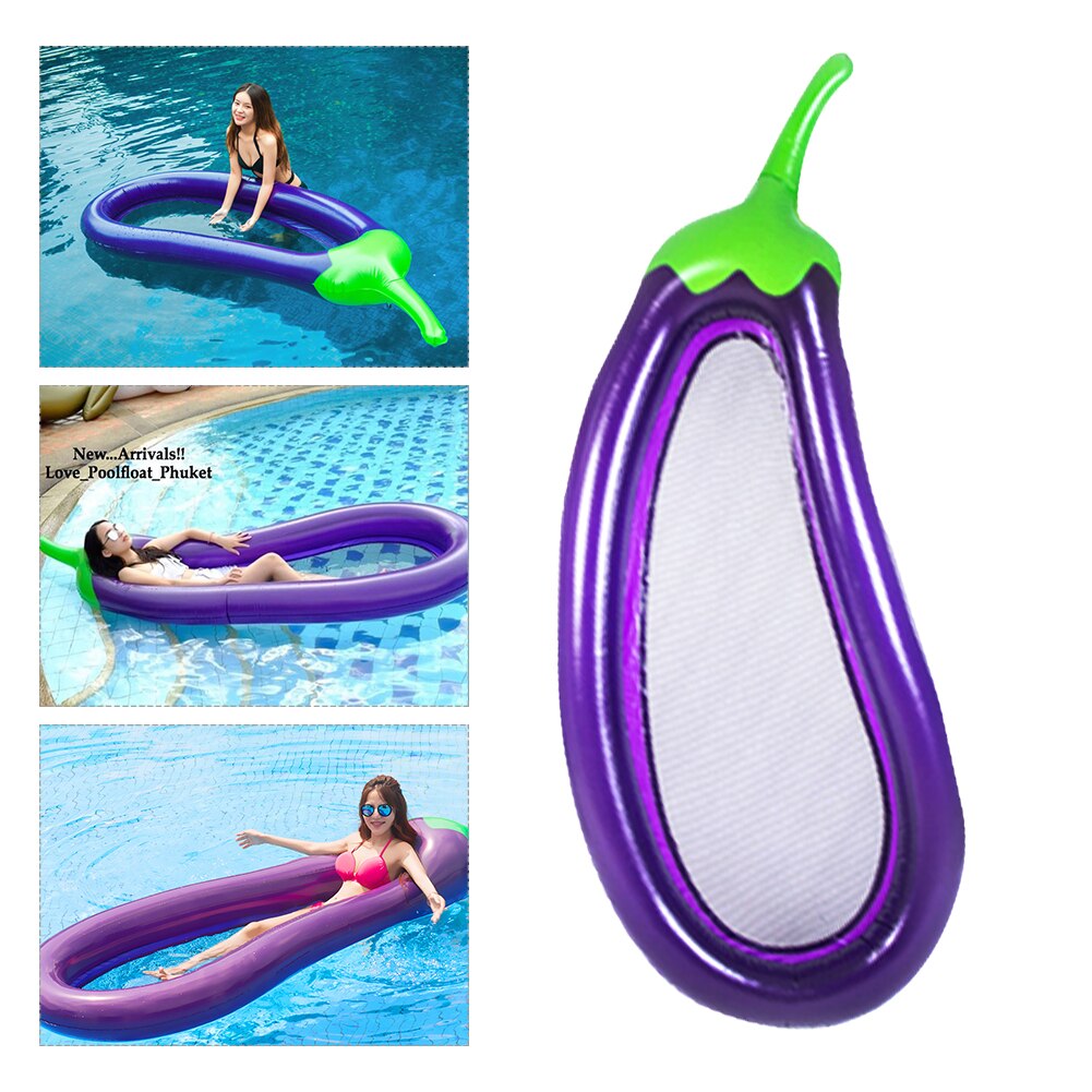 Inflatable Eggplant Shaped Floating Raft Summer Po... – Vicedeal