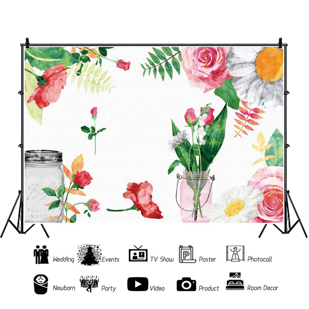 Beautiful Flowers Printing Photography Background ... – Grandado