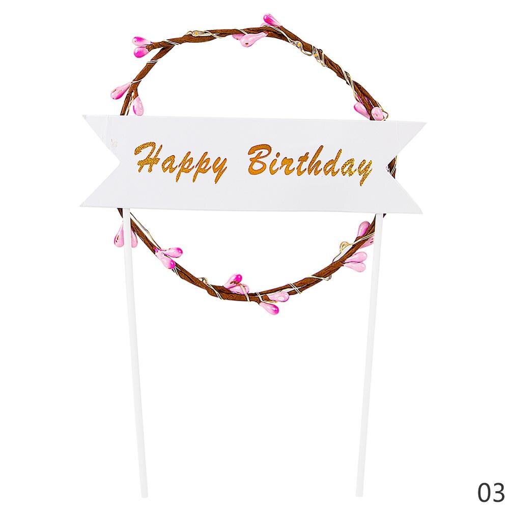 Golden Silvery Happy Birthday Cake Topper With LED... – Grandado