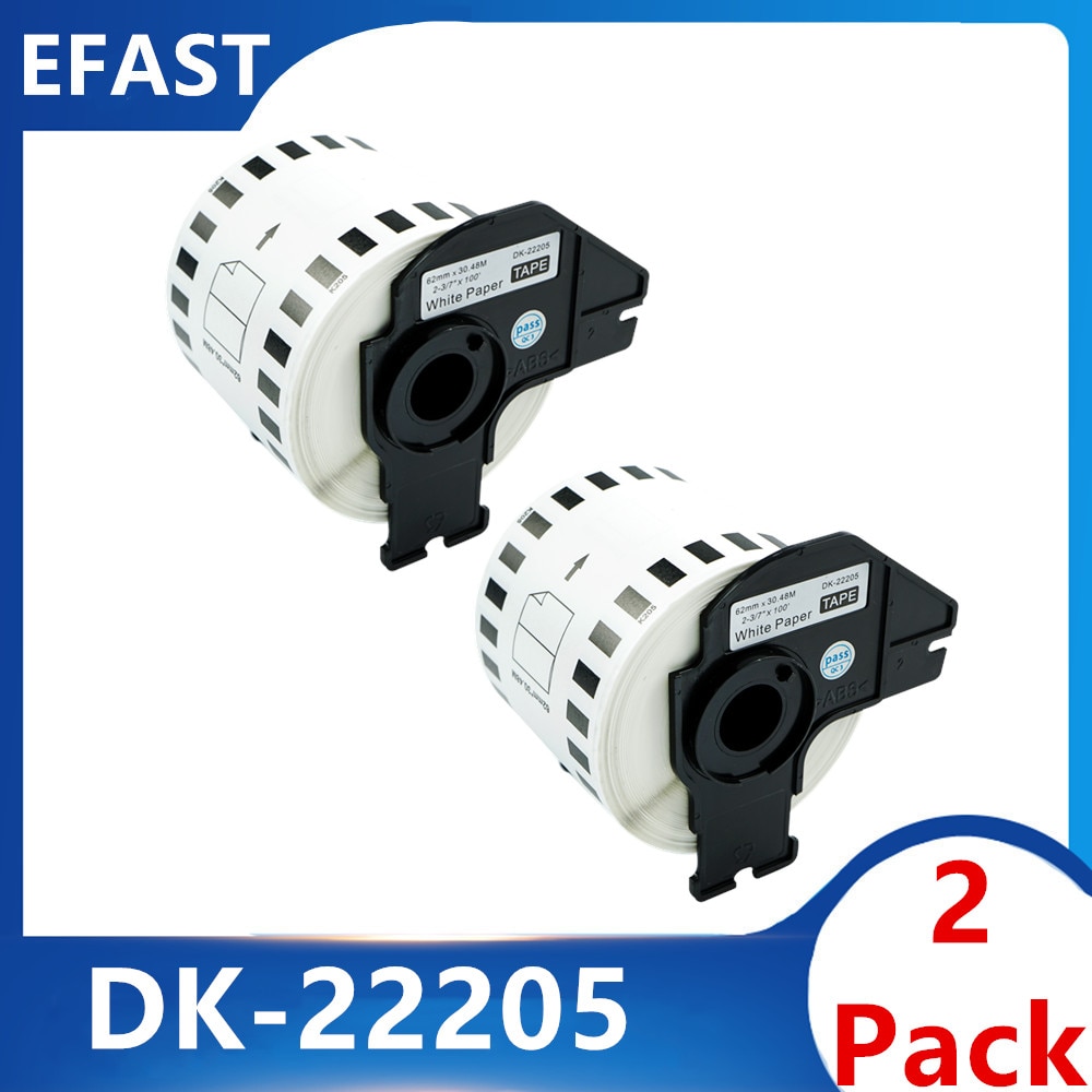 2PK Rolls DK-22205 Label Tape 62Mm * 30.48M Voor B... – Vicedeal