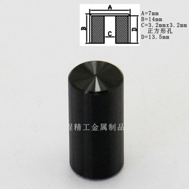 Aluminiumslegering sort knap diameter 7mm høj 14mm... – Grandado