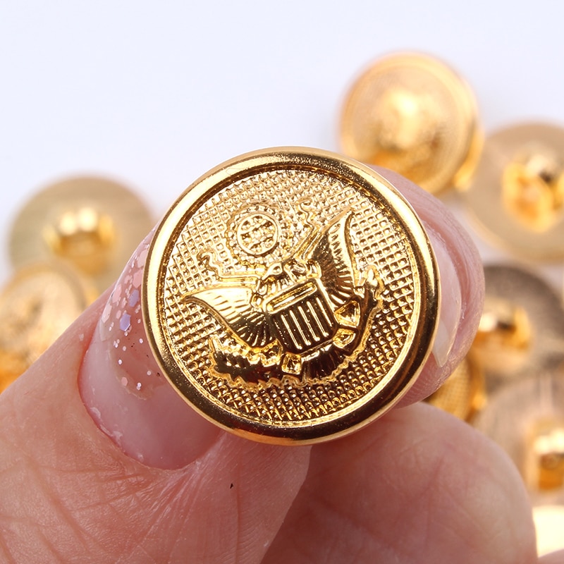 50pcs/lot 15mm Gold Vintage Buttons Metal Color Pl... – Vicedeal