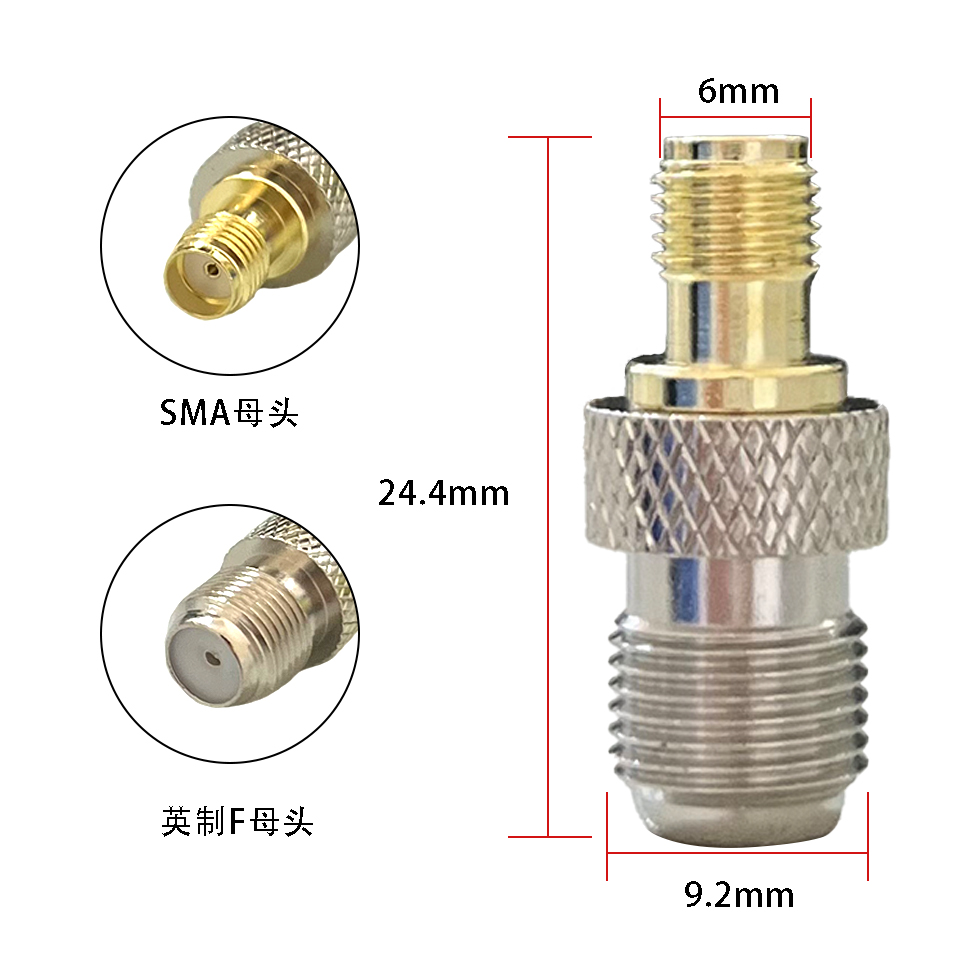 British F-head female to SMA RF converter TV-F ant... – Vicedeal
