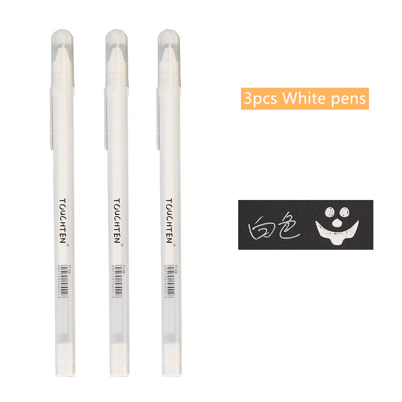 3pcs Highlighter Pen Gold Silver White Color Marke... – Grandado