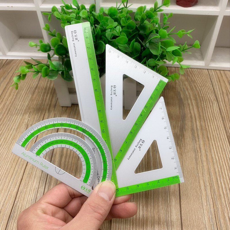 Metal Ruler students drawing rulers square triangl... – Grandado