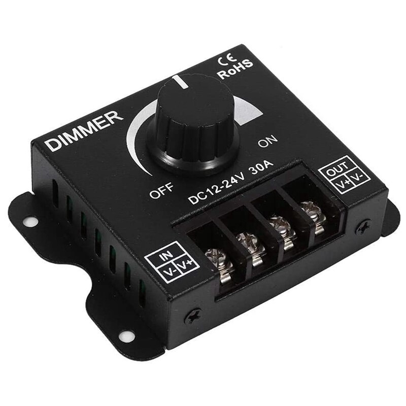 30A LED Dimmer DC 12V 24V 360W Adjustable Brightne... – Vicedeal