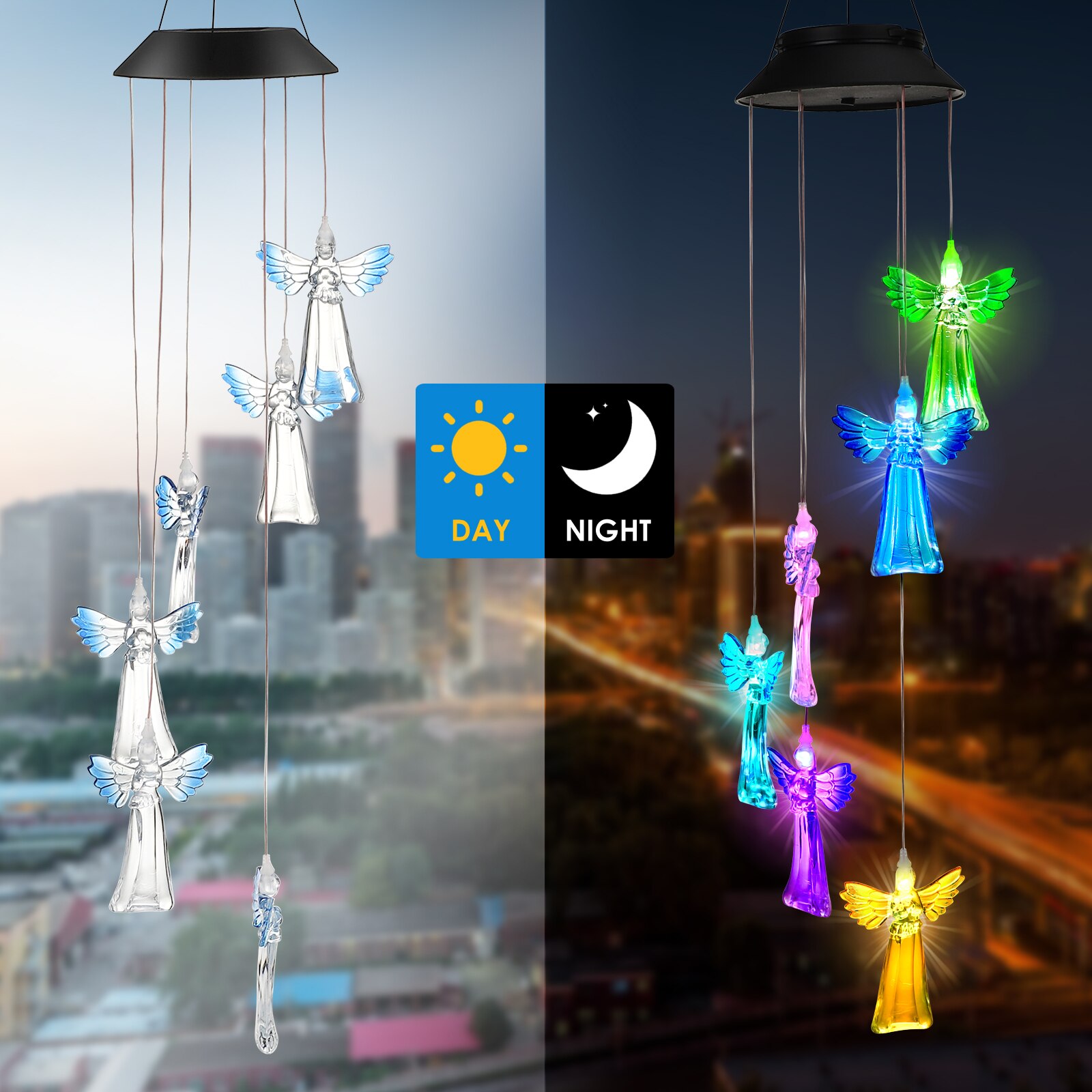 Solar Angel Wind Chime Led Zonne-verlichting Chime... – Grandado
