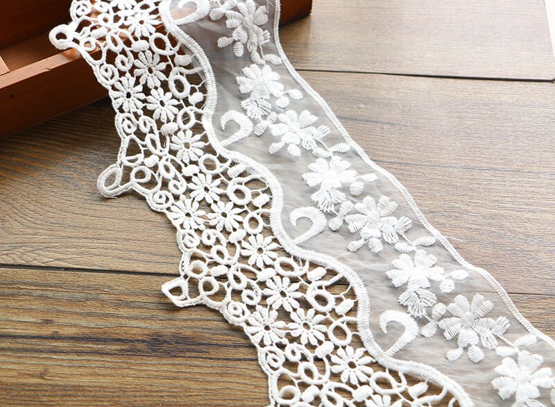 1yards 14cm cotton lace fabric DIY fabric lace flo... – Vicedeal