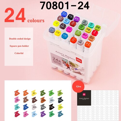 24-60PCS/BOX Deli 70801 double side artist's marke... – Vicedeal