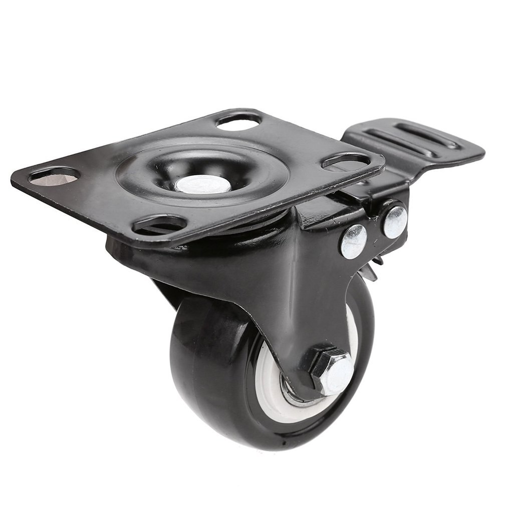 4pcs 1.5in Furniture Swivel Casters Universal Wheel Brake Plate Swivel ...