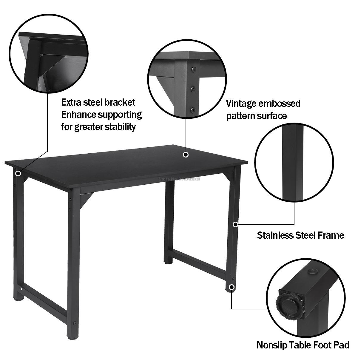 Wooden Computer Desk Office Desk Modern Writing Ta... – Grandado
