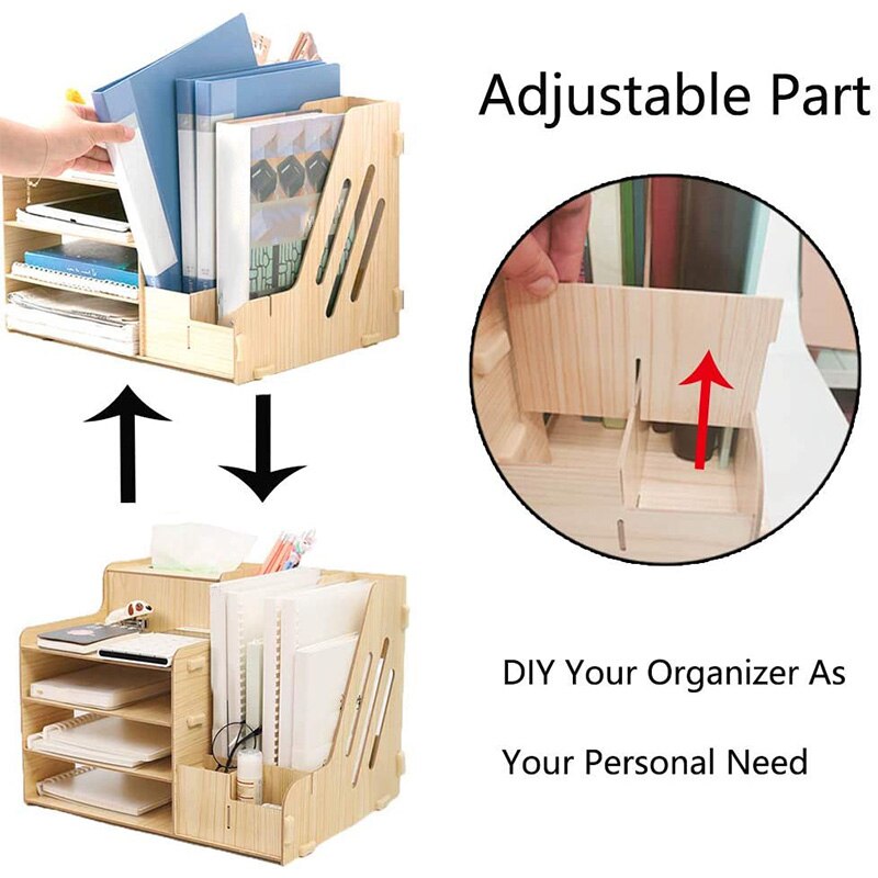 Wooden Office Desk Organizer Set Accessories, Mult... – Grandado