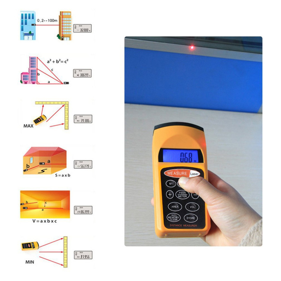 CP-3007 Multifunctional LCD Ultra Sonic Distance M... – Grandado