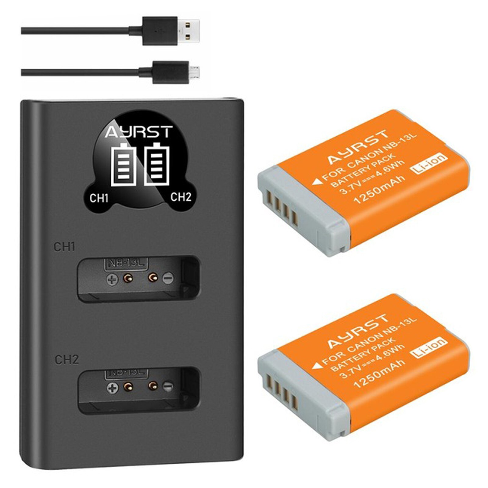 2pcs 1250mAh NB-13L NB 13L Battery + Dual charger ... – Grandado