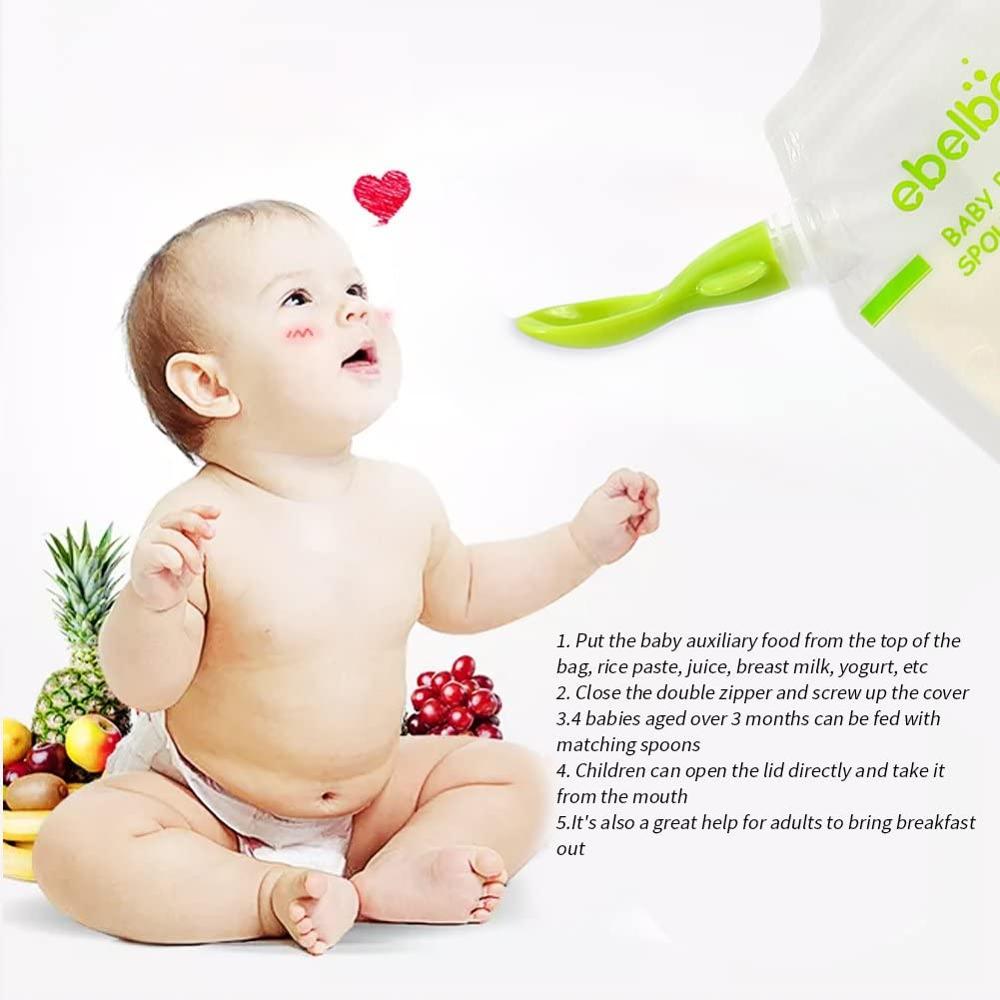 10pcs Reusable Food Sachets Integrated Spoon Spout... – Grandado