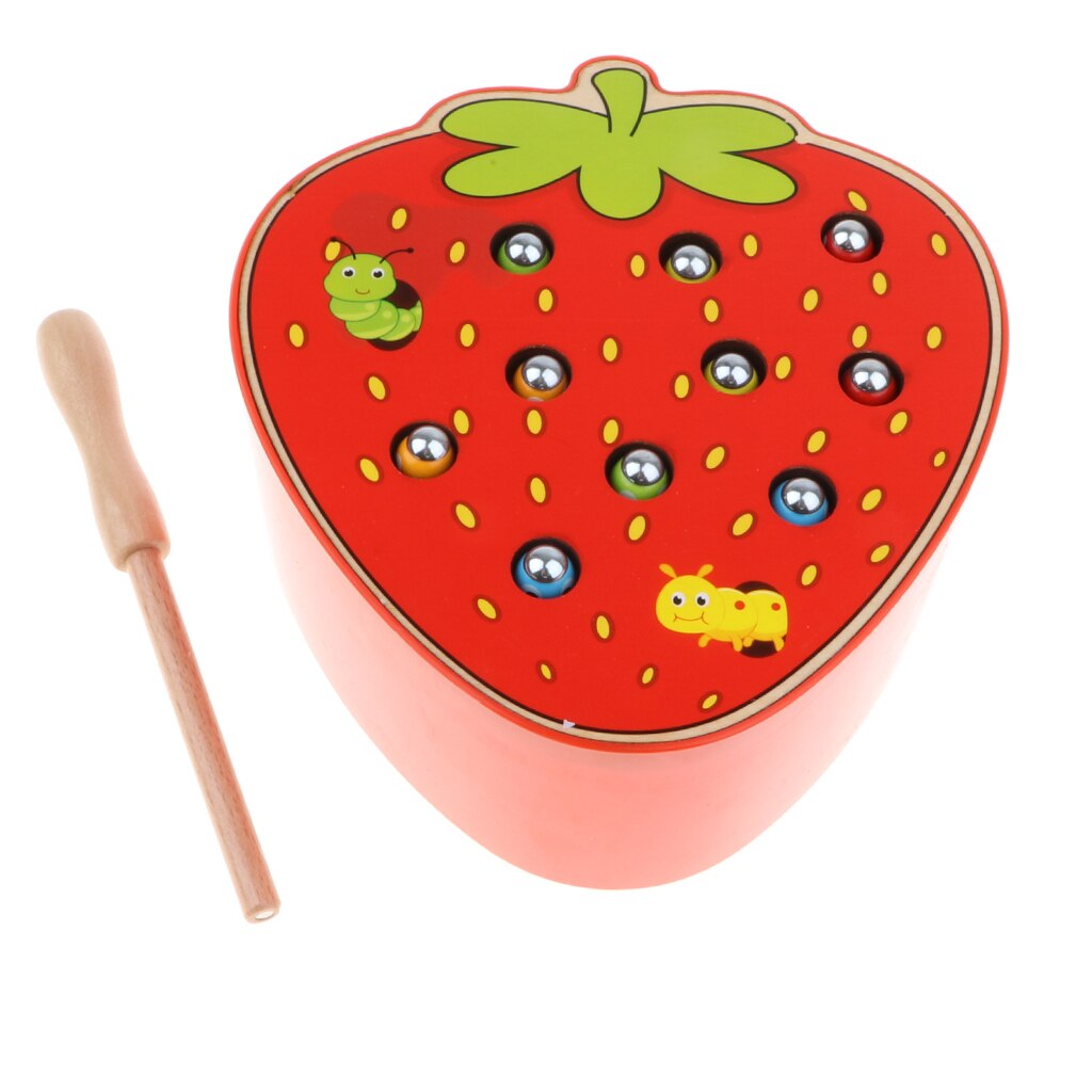 Wooden Strawberry Magnetic Bug Catching Game Educa... – Vicedeal