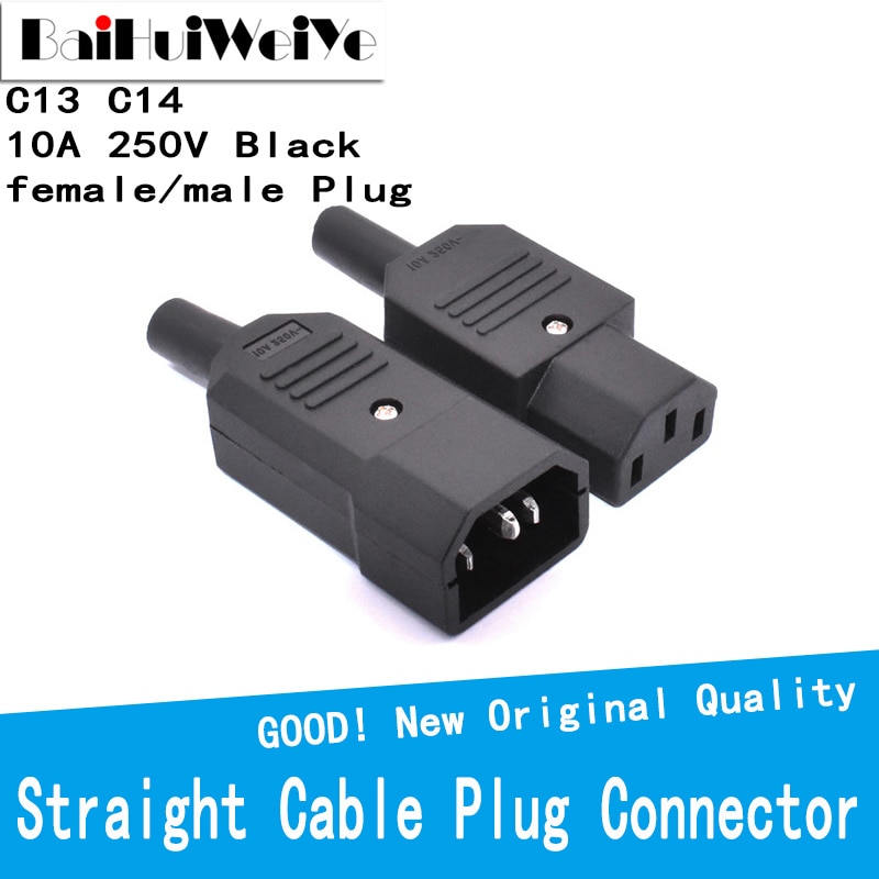 1 Set Iec Straight Cable Plug Connector C13 C14 10 Vicedeal