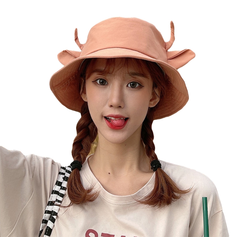 Korean Women Men Summer Cotton Bucket Hat Milk Cow... – Grandado
