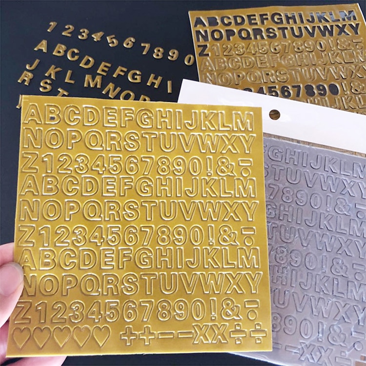 Golden and Silver Alphabet Digital 3D Bubble Stick... – Grandado