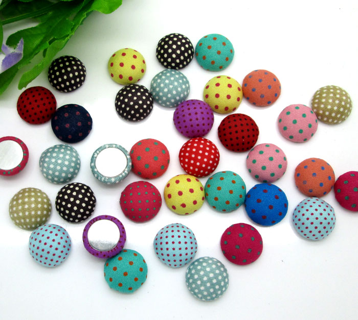 50Pcs 15mm Mixed Fabric Covered Buttons Cabochon S... – Grandado