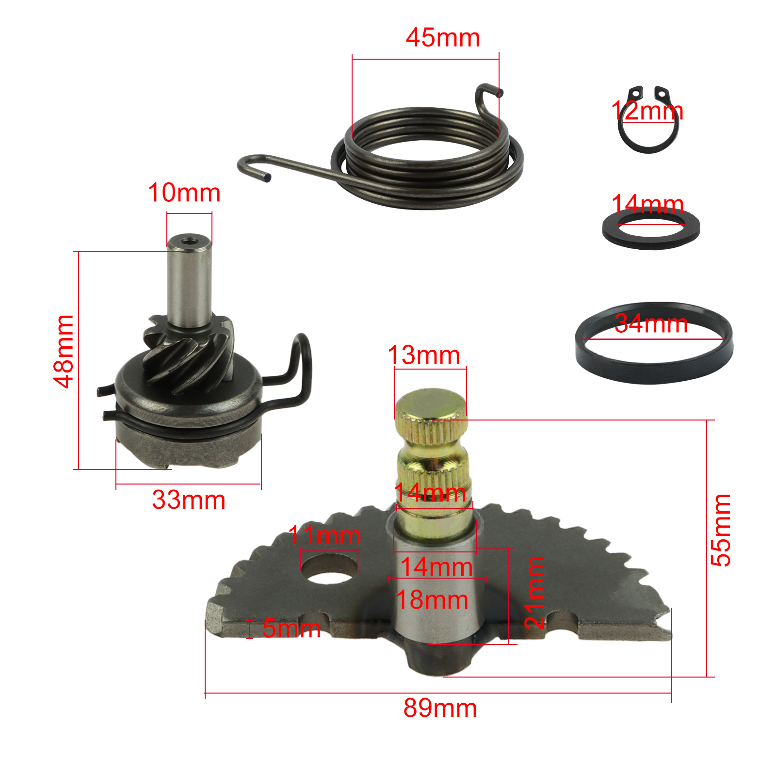 Kick Start Starter Lever Idler Gear Shaft Kit for ... – Grandado