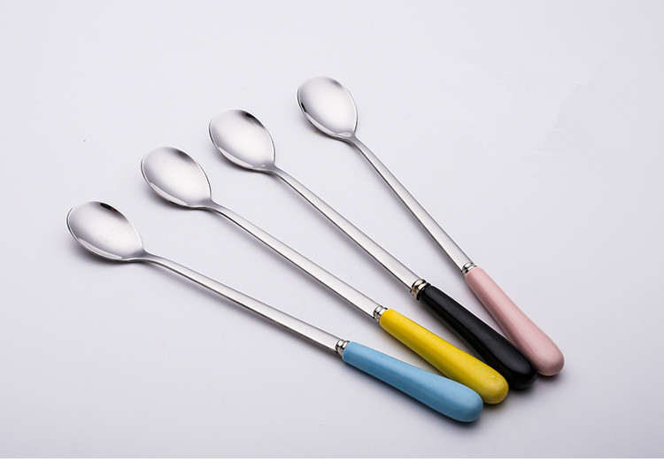 1PC Stainless Coffee Spoon Steel Long Ceramic Hand... – Grandado