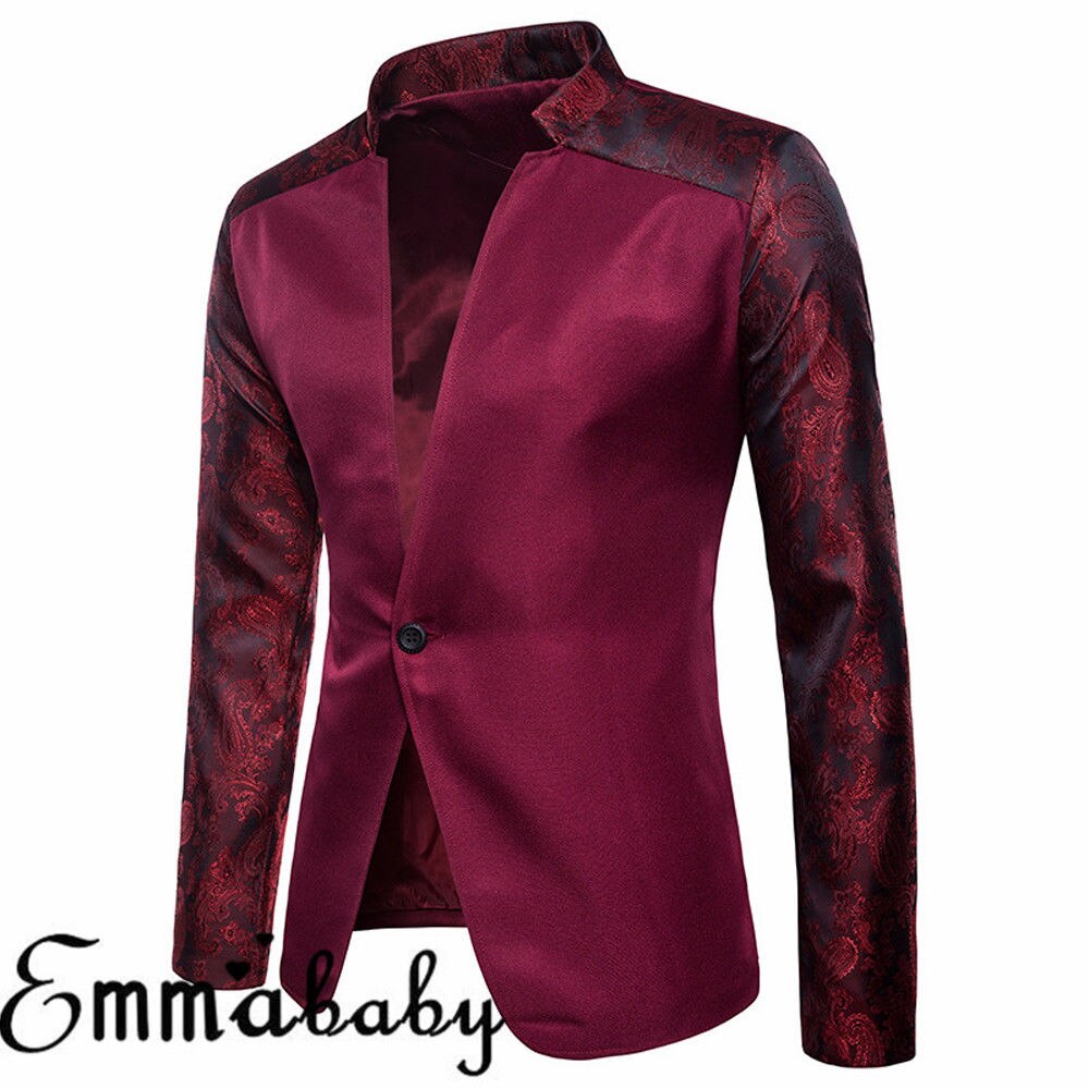 Men's Casual Slim Fit One Button Suit Blazer Busin... – Grandado