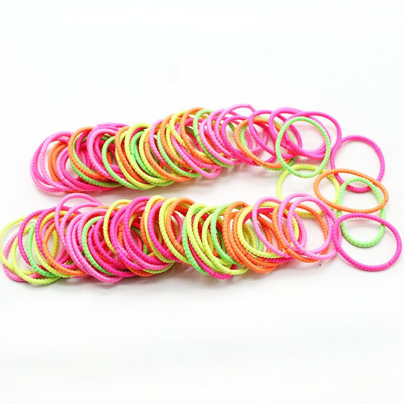 100Pcs/lot Multicolor Girls Hair Rings Hair Access... – Vicedeal