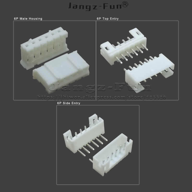 100pcs 6P JST PH 2.0 Plug 2.0mm Pitch 6 Pin Male a... – Grandado