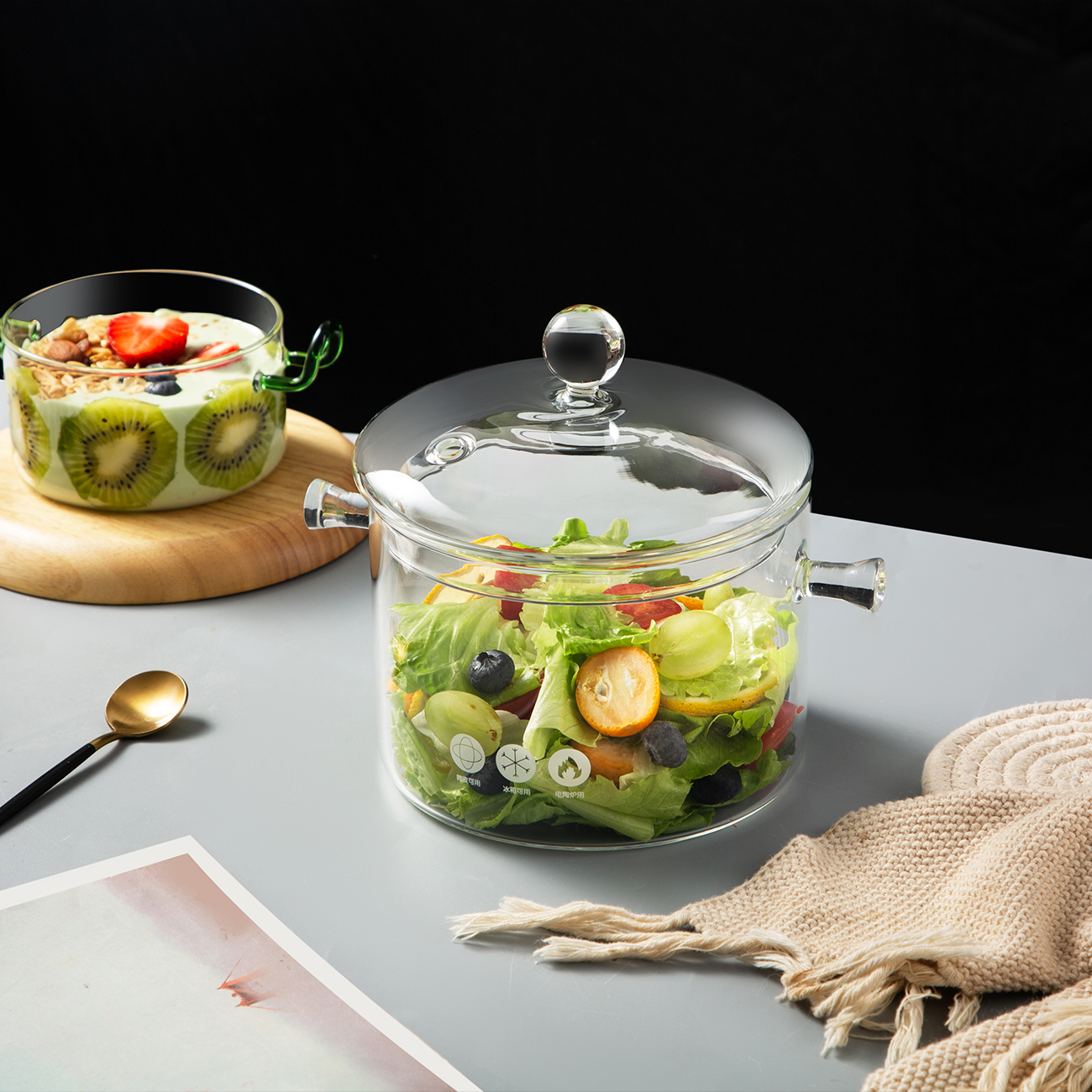 1350ML Heat-resistant Glass Pot Stew Soup Pot Boil... – Grandado