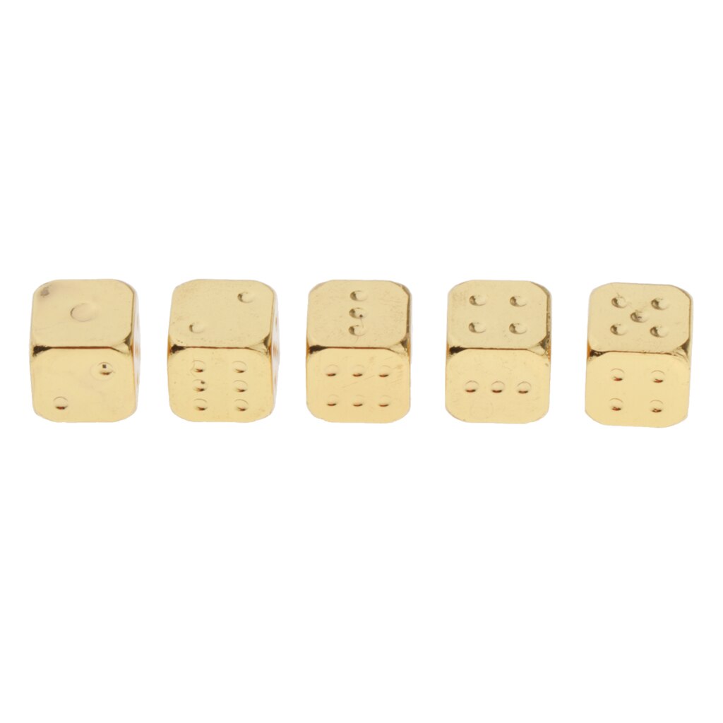 5 Pcs 6 Sided Dice Set Metal Tone Colors Dice with... – Vicedeal