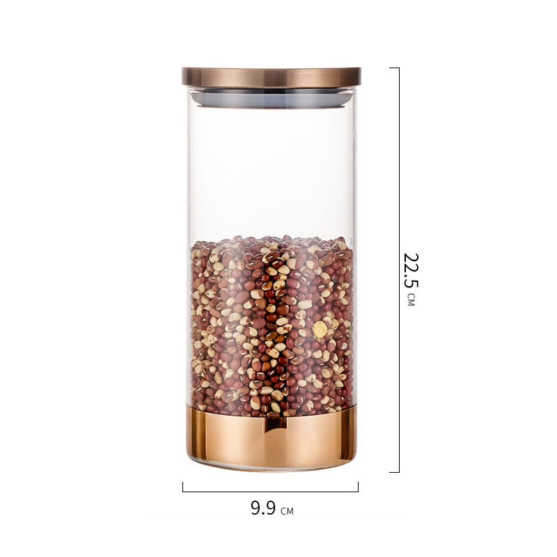 European Glass Storage Jar Kitchen Cupboard Gold P... – Grandado