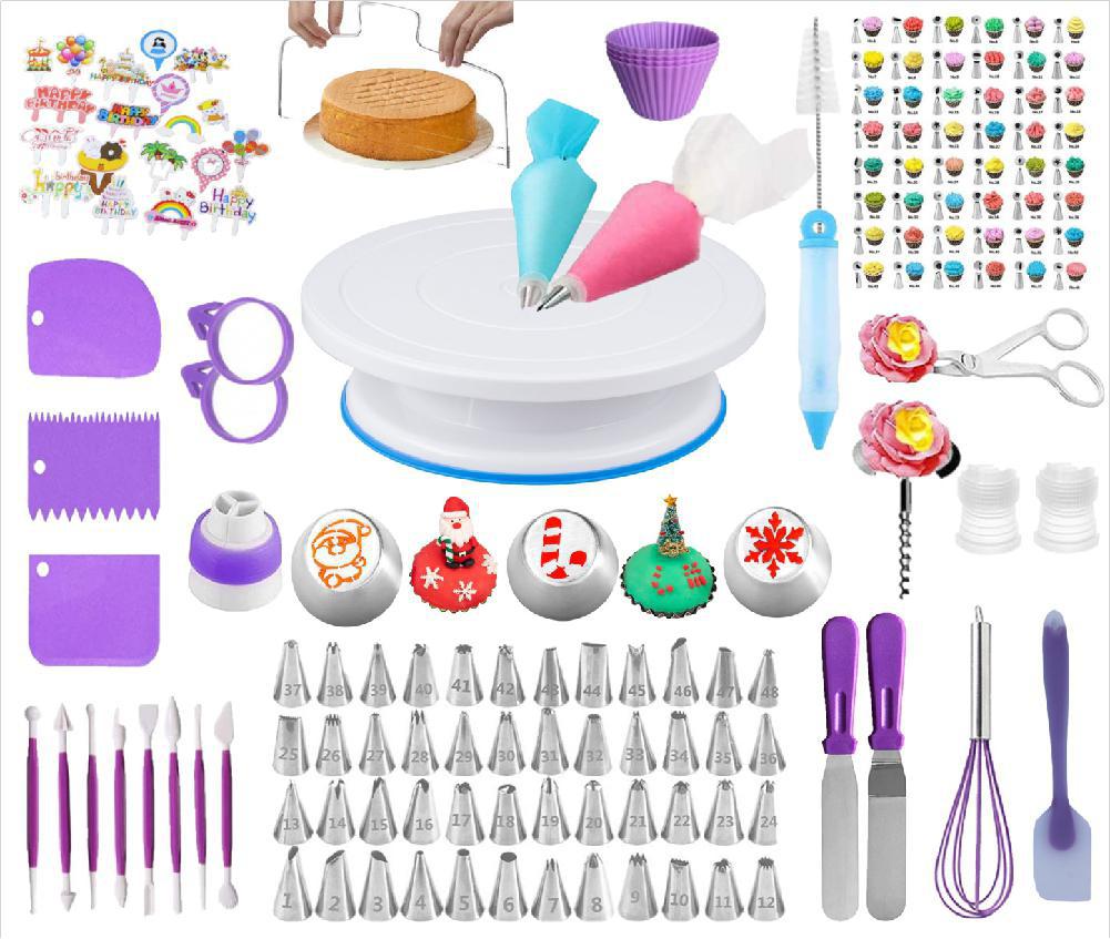 158Pcs/Set Cake Decorating Turntable Stand Icing T... – Grandado