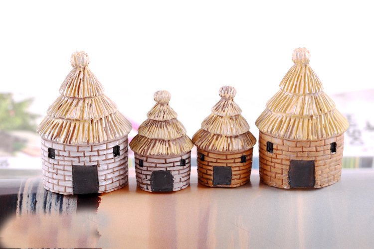 Thatched Cottages House Miniature Fairy Garden Hom... – Grandado