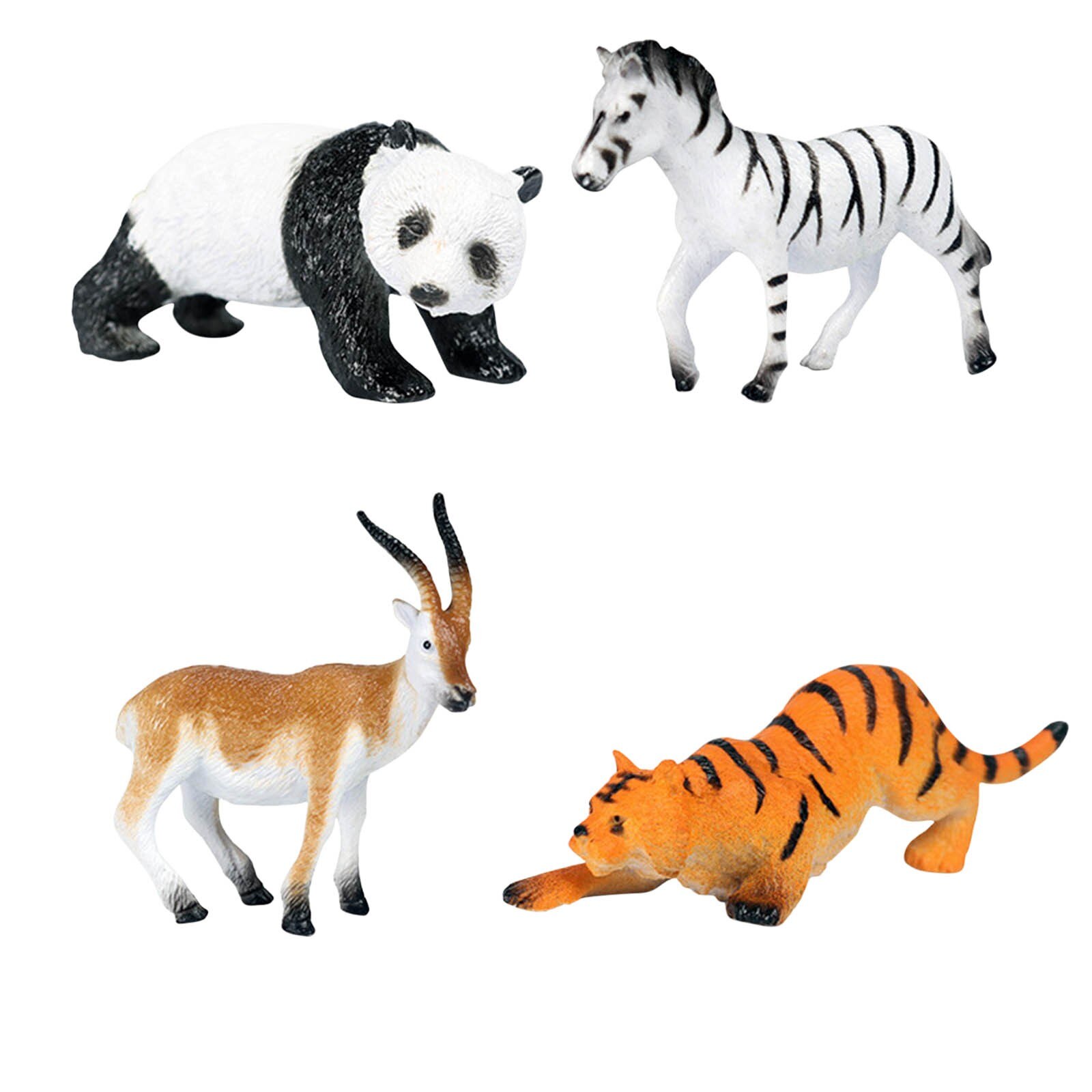 Forest Animal Panda Zebra Model Toys 4 Packs Suita... – Grandado