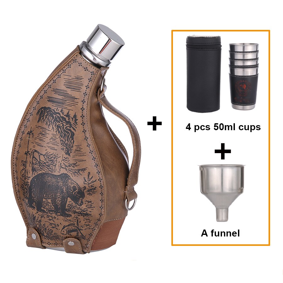 Petaca de acero inoxidable 304 para Menfolk, recip... – Grandado
