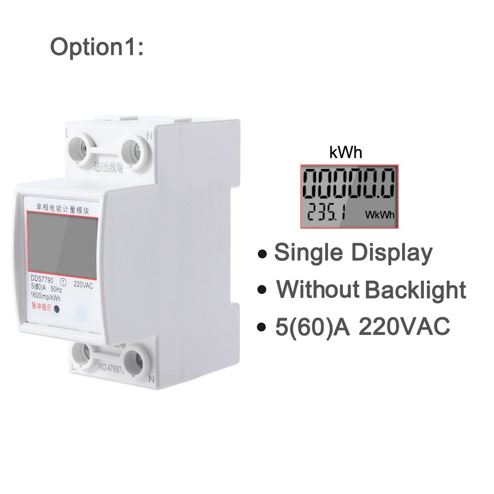 60A Single Phase Two Wire LCD Digital Display Watt... – Vicedeal