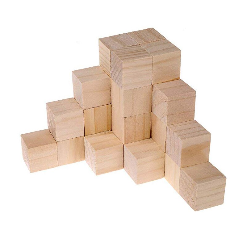 15/20/25MM Small Wooden Cubes Unfinished Wood Blan... – Grandado