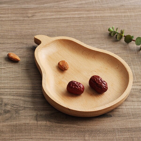 Beech Wood Whole Wood Dish Dessert Dish Western Fo... – Vicedeal