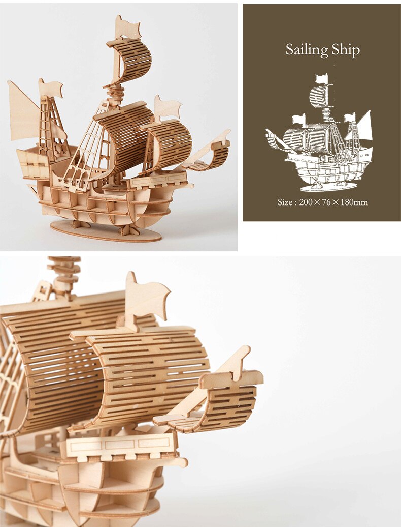 Diy Zeilschip Speelgoed 3D Houten Puzzel Speelgoed... – Grandado