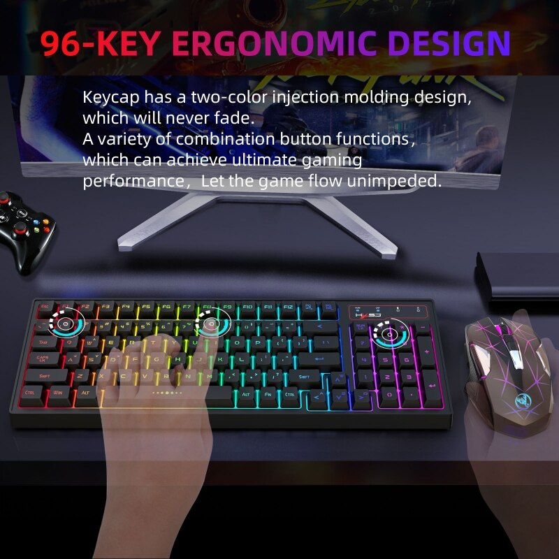 2.4G Wireless Keyboard Mouse Set Mini 96 Keys Keyc... – Grandado