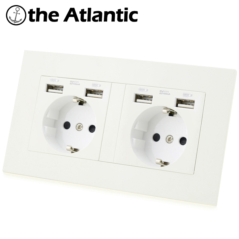 Atlectric DE EU RU Spain Plug Socket Dual USB Char... – Grandado