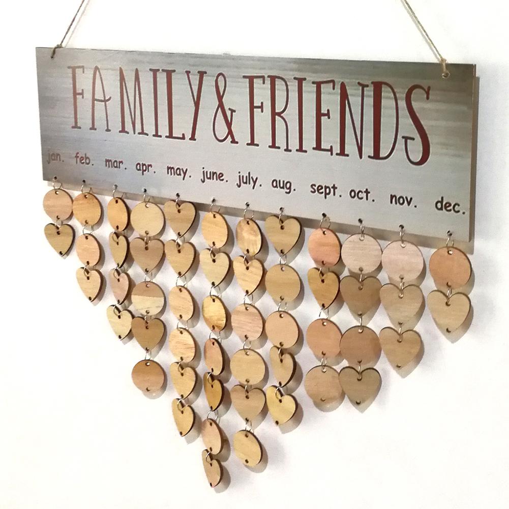 DIY Wooden Hanging Calendar Birthday Reminder Boa... – Grandado