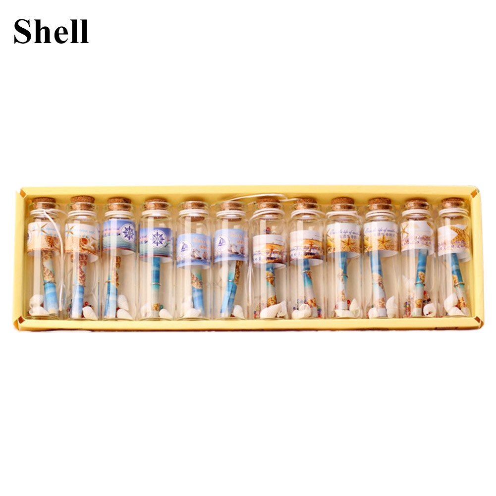 12Pcs Glass Wishing Bottles Shell Key Flower Mini ... – Grandado
