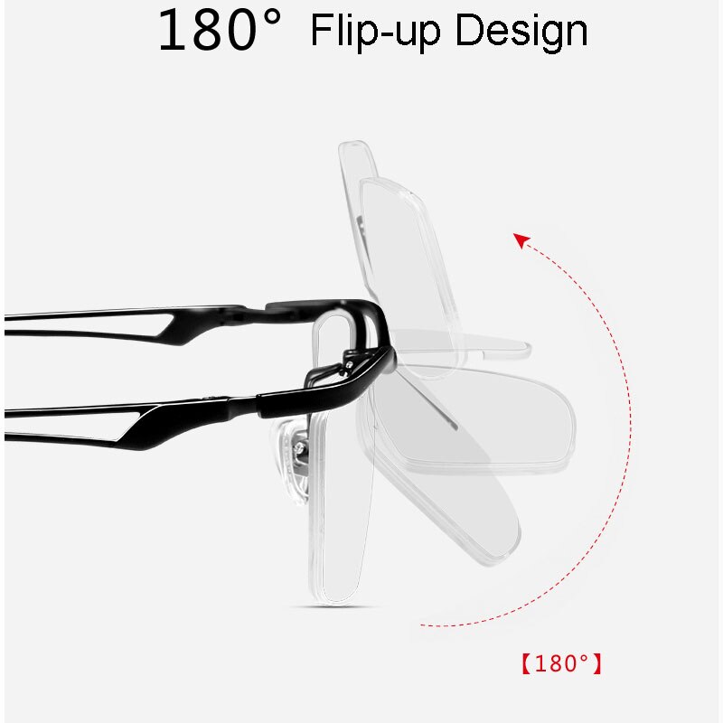 Pure Titanium Frame Glasses Half Rim Eye Glasses M... – Grandado